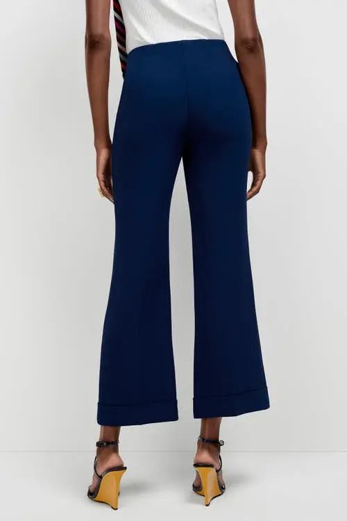 Trina Turk Loren Cuffed Flare Leg Pants - Ink