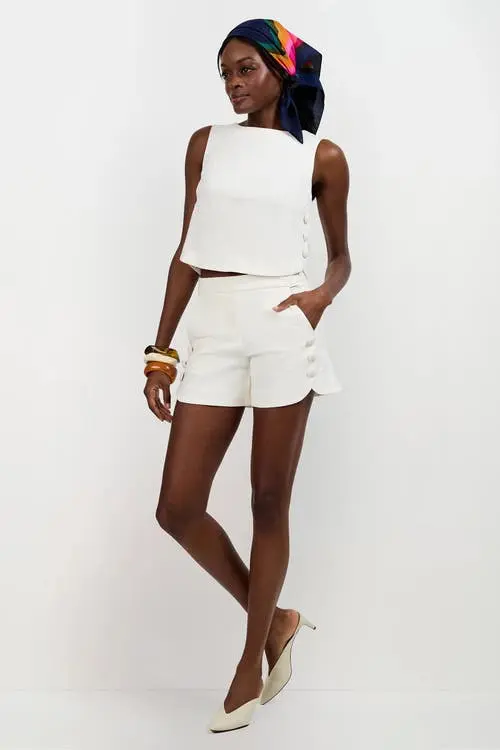 Trina Turk Siara Button Side Top - Whitewash