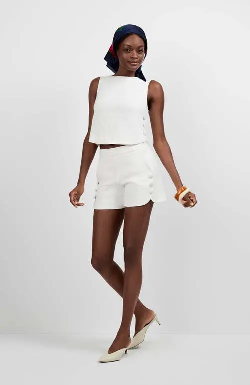 Trina Turk Siara Button Side Top - Whitewash