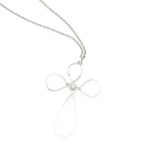 ALEGRIA ACCESSORIES Believe Cross Pendant Necklace - Silver