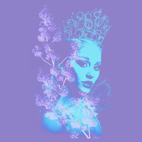 WICKED: FOR GOOD Wicked For Good Glinda Double Exposure Portrait T Shirt - Violet