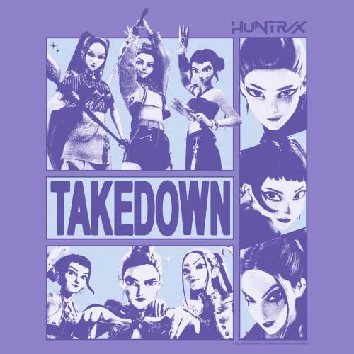 KPOP DEMON HUNTERS Takedown Huntrix Logo Graphic T-shirt