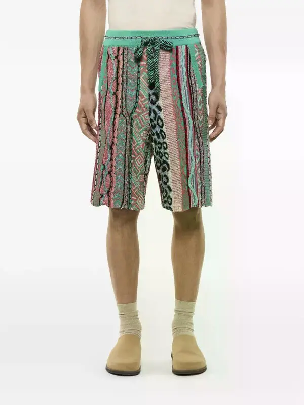 LANEUS Knitted Patterned Shorts