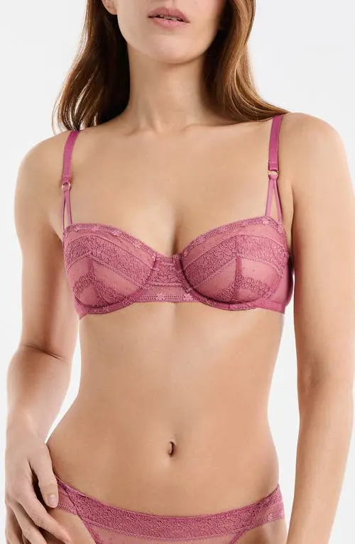 ETAM Exception N°9 Embroidered Underwire Balconette Bra - Blush