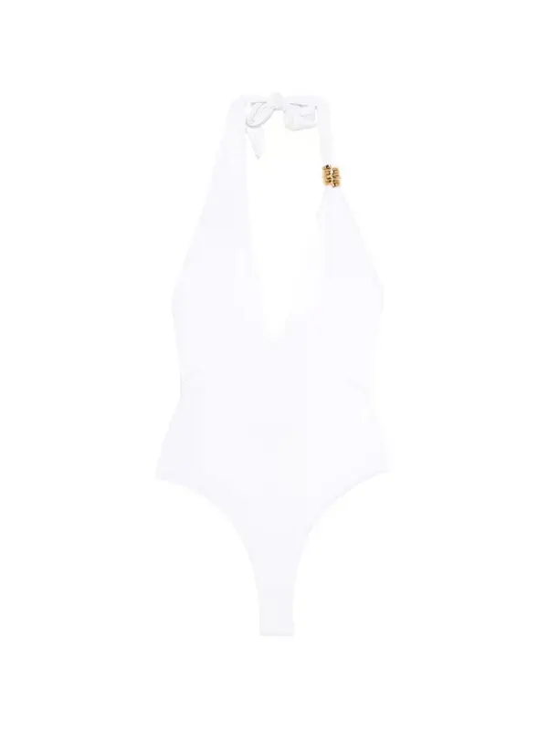 Elisabetta Franchi Halterneck One-piece Swimsuit - White