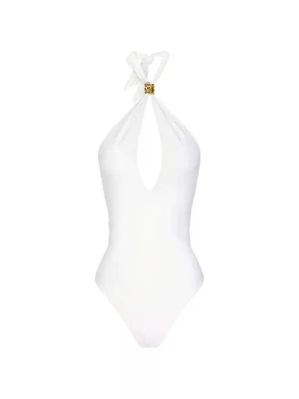 Elisabetta Franchi Halterneck One-piece Swimsuit - White