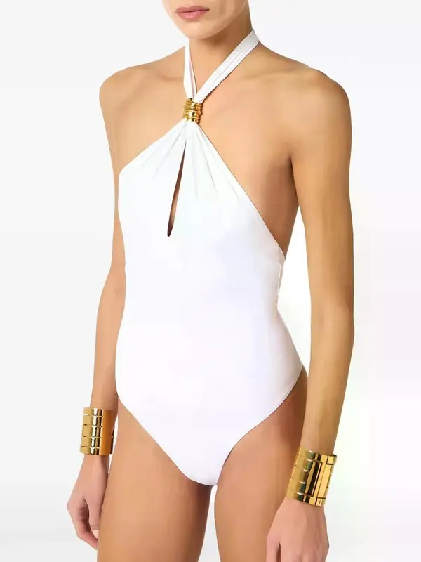 Elisabetta Franchi Halterneck One-piece Swimsuit - White