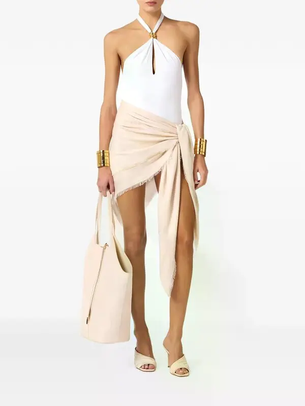 Elisabetta Franchi Halterneck One-piece Swimsuit - White