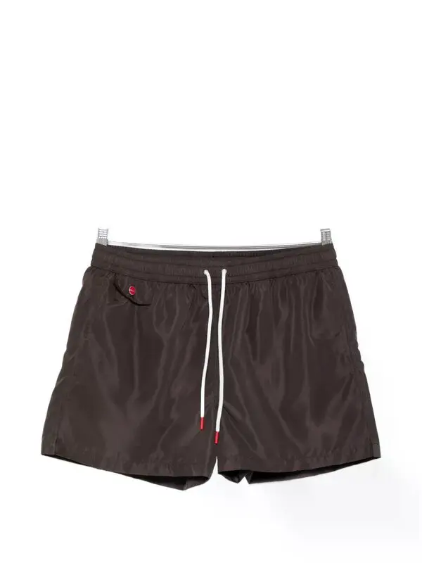 Kiton Drawstring Flap-pocket Swim Shorts