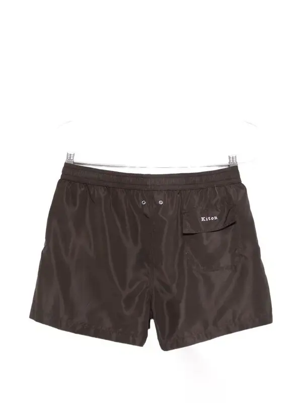 Kiton Drawstring Flap-pocket Swim Shorts