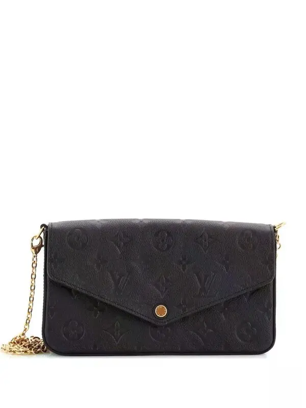 LOUIS VUITTON Felicie Pochette Monogram Empreinte Leather Crossbody Bag - Black