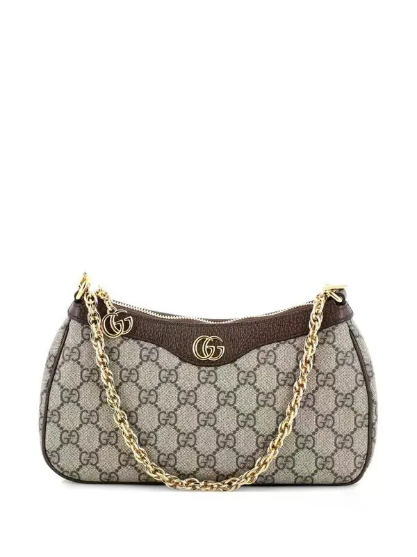 Gucci Ophidia Charm Shoulder Bag Gg Coated Canvas Small - Brown