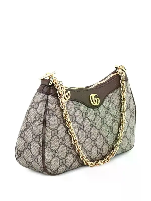 Gucci Ophidia Charm Shoulder Bag Gg Coated Canvas Small - Brown