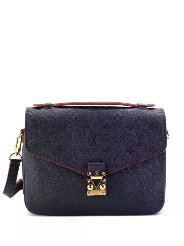 LOUIS VUITTON Pochette Metis Monogram Empreinte Leather Crossbody Bag - Blue