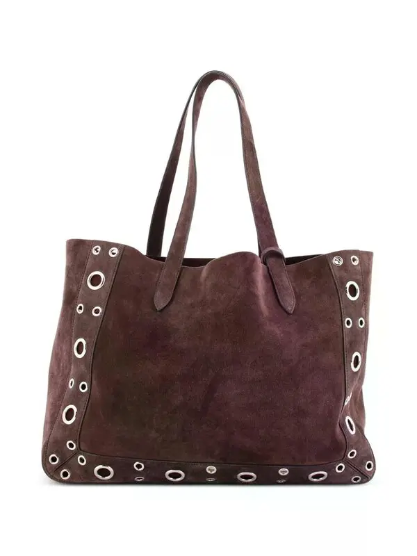 Valentino Garavani Nellcote Studded Suede Medium Tote Bag - Brown