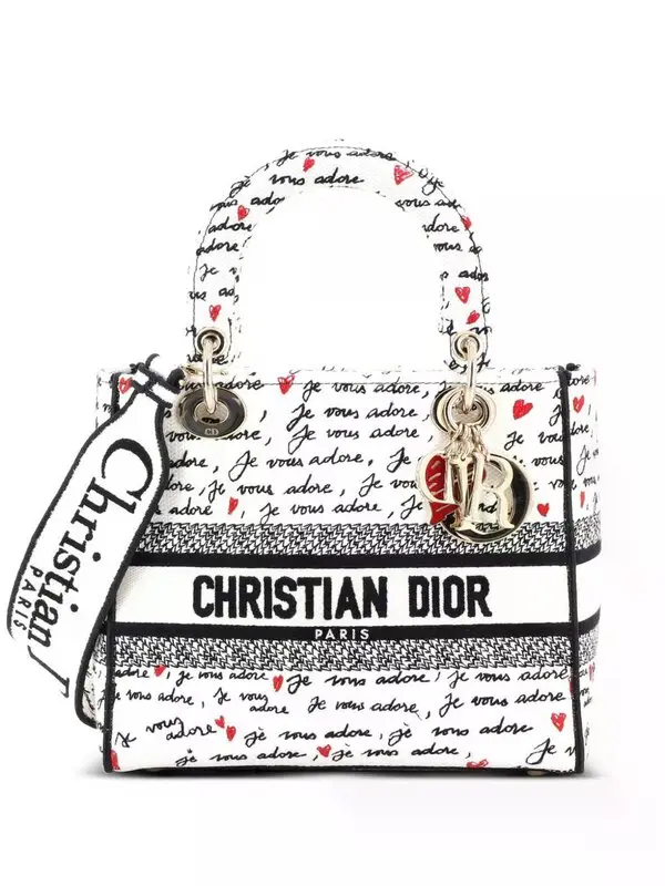 Dior Lady D-lite Embroidered Canvas Satchel