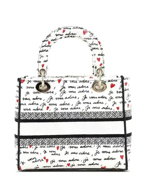 Dior Lady D-lite Embroidered Canvas Satchel