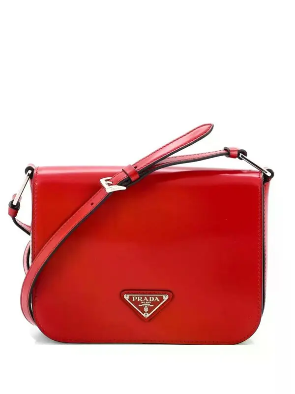 Prada Full Flap Spazzolato Leather Small Shoulder Bag
