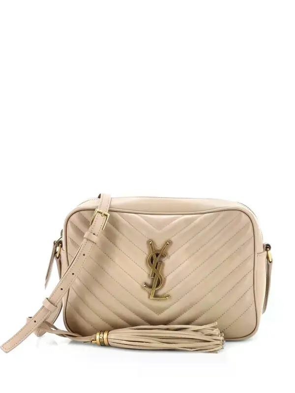 Saint Laurent Lou Camera Bag Matelasse Chevron Leather Crossbody Bag - Neutrals