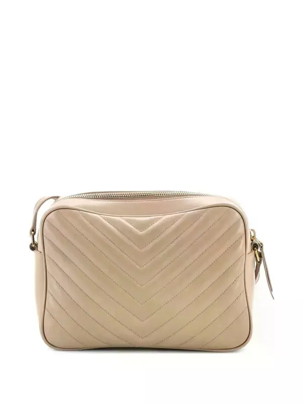 Saint Laurent Lou Camera Bag Matelasse Chevron Leather Crossbody Bag - Neutrals
