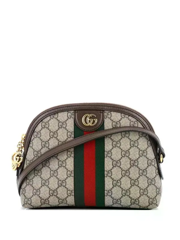Gucci Ophidia Dome Gg Coated Canvas Small Shoulder Bag - Brown