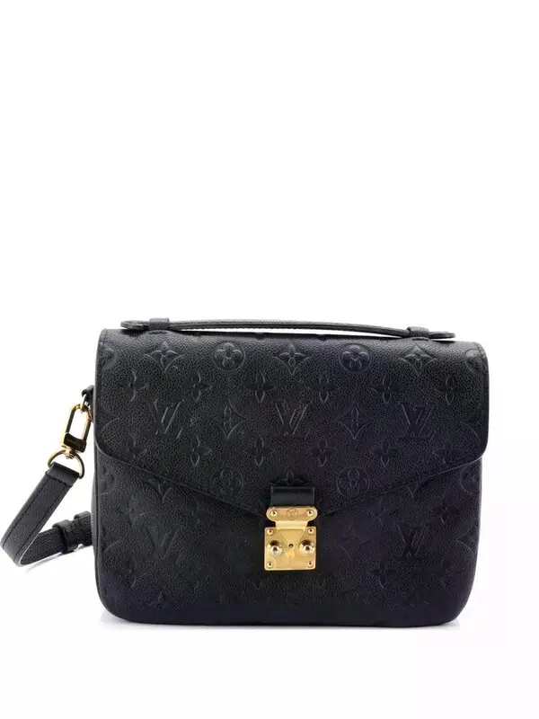 LOUIS VUITTON Pochette Metis Monogram Empreinte Leather Crossbody Bag - Black