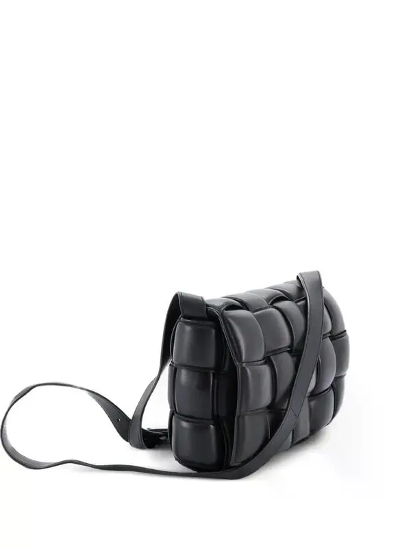 Bottega Veneta Cassette Padded Maxi Intrecciato Leather Small Crossbody Bag - Black