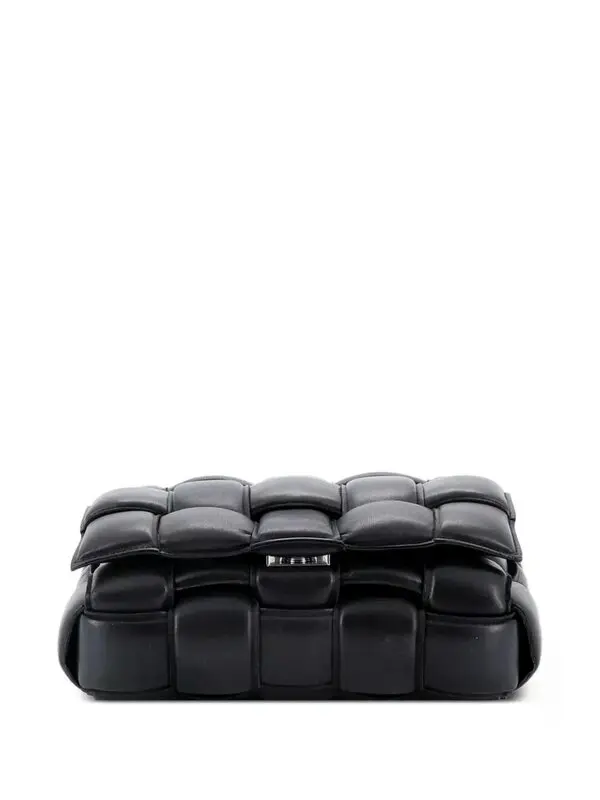Bottega Veneta Cassette Padded Maxi Intrecciato Leather Small Crossbody Bag - Black