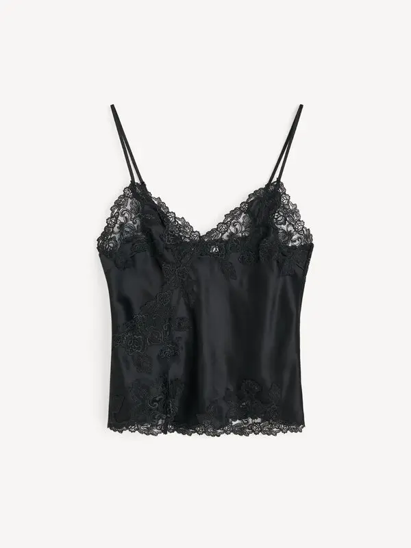 BY MALENE BIRGER Madeleine Satin Top - Black