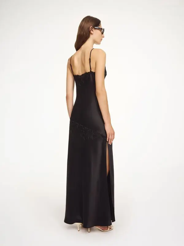BY MALENE BIRGER Vera Satin Maxi Dress - Black