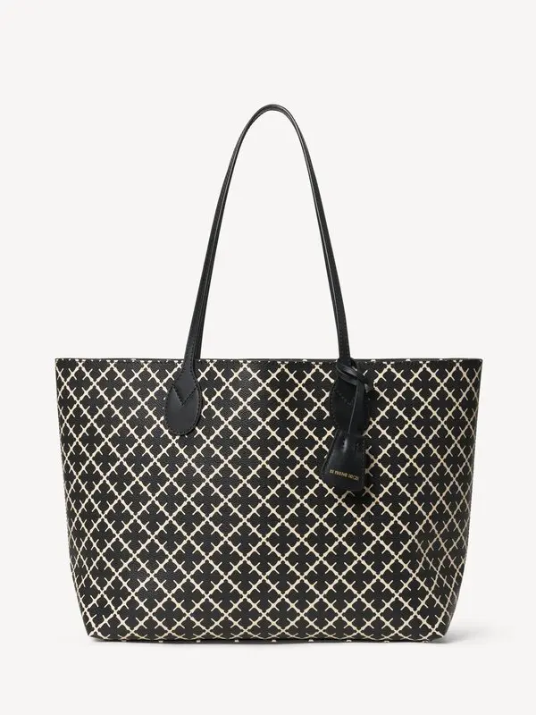 BY MALENE BIRGER Abigail Signature Flower Printed Tote Bag - Black