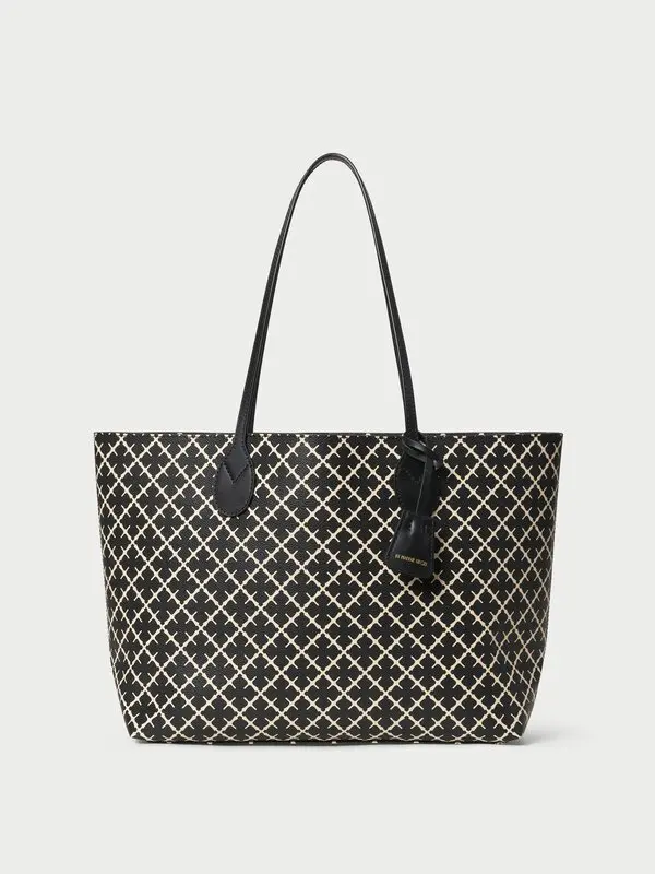 BY MALENE BIRGER Abigail Signature Flower Printed Tote Bag - Black