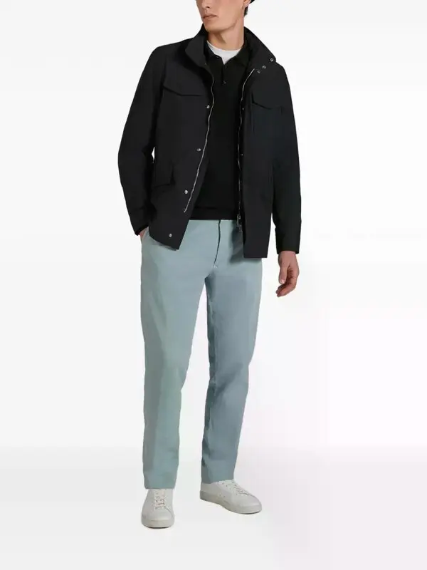 SLOWEAR Tapered Fit Cotton Trousers - Blue