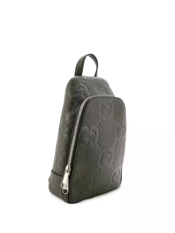 Gucci Sling Bag Jumbo Gg Embossed Leather Crossbody Bag