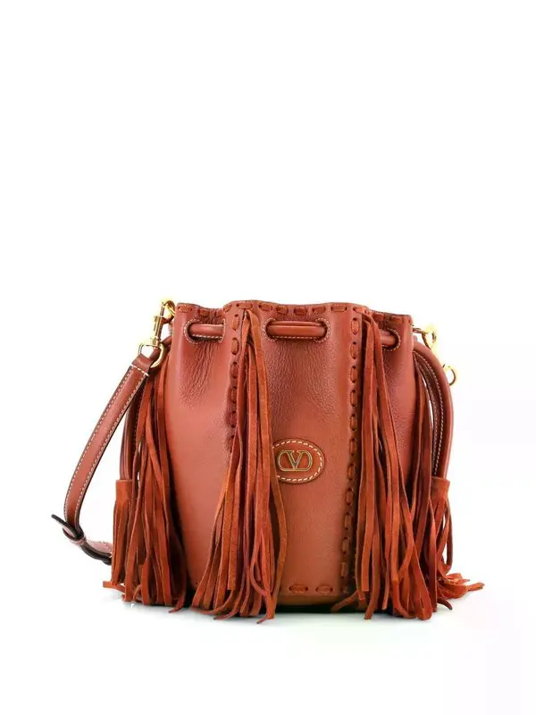 Valentino Garavani Nellcote Leather With Suede Small Bucket Bag
