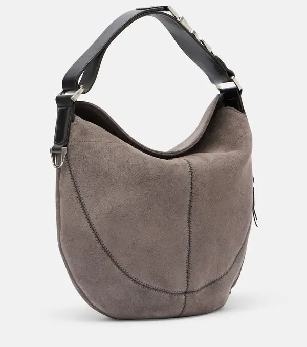 LEMAIRE Quiver Clip Medium Suede Shoulder Bag