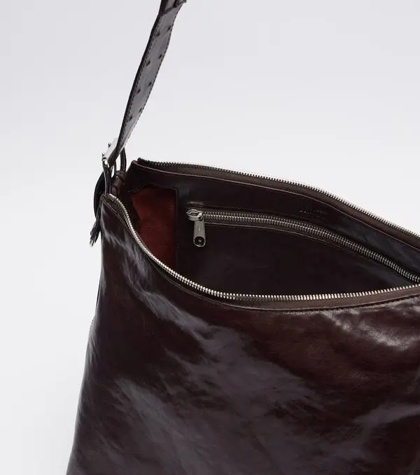 LEMAIRE Small Belted Leather Tote Bag