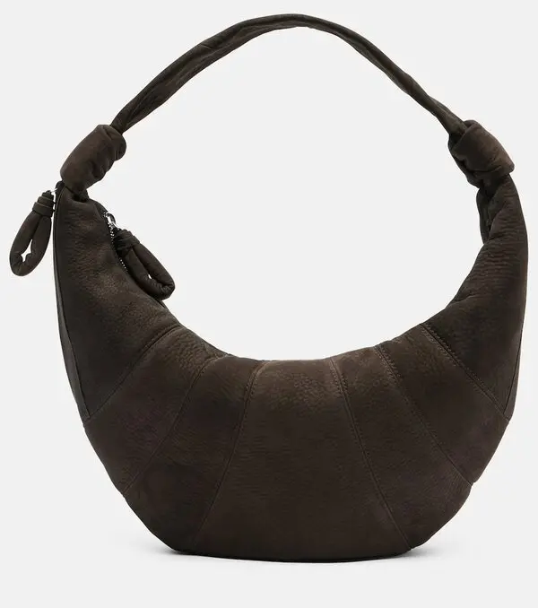 LEMAIRE Fortune Croissant Small Suede Shoulder Bag - Brown