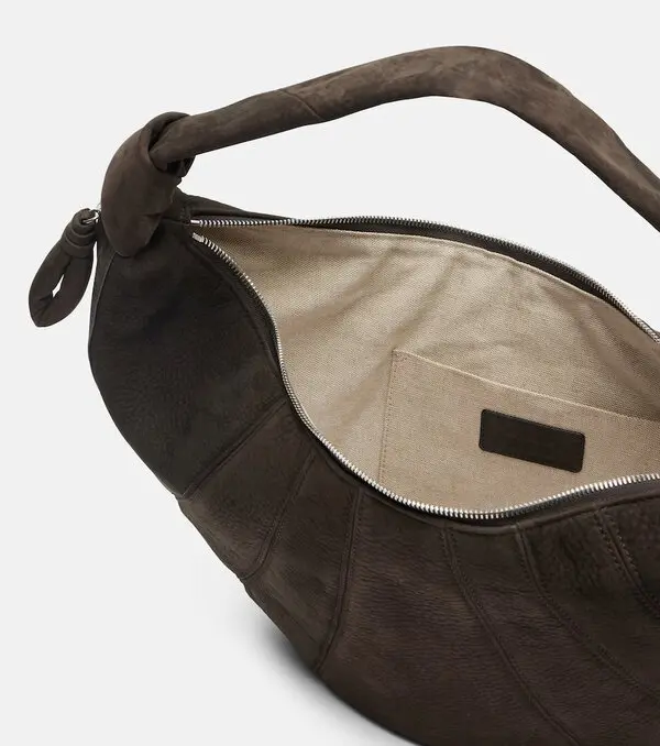 LEMAIRE Fortune Croissant Small Suede Shoulder Bag - Brown