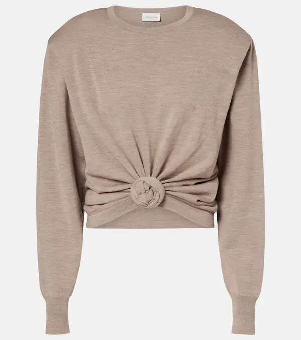 Magda Butrym Knot-detail Wool Sweater - Beige