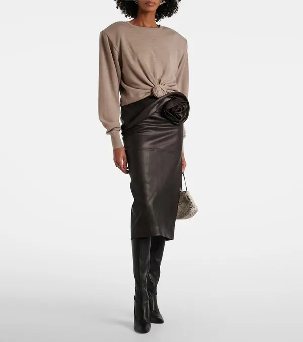 Magda Butrym Knot-detail Wool Sweater - Beige