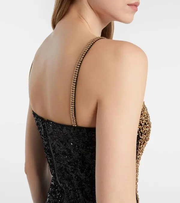 Balmain Gold Sequin Dress Dresses | Editorialist
