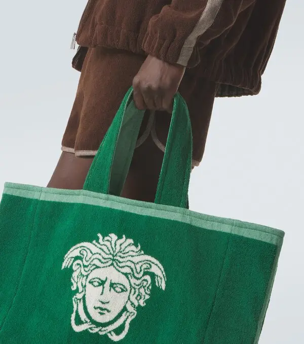 Versace Medusa Jacquard Tote Bag - Green