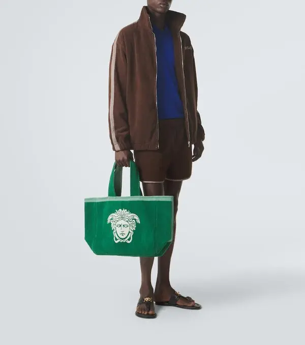 Versace Medusa Jacquard Tote Bag - Green