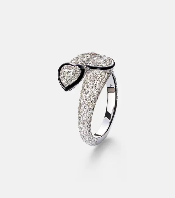 KAMYEN Double Crush 18kt White Gold Ring With Diamonds