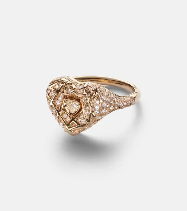 KAMYEN 18kt Pinky Ring With Diamond - Gold