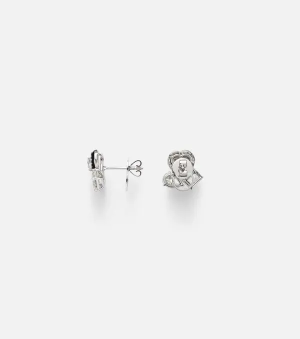 KAMYEN 18kt White Gold Diamond Cluster Heart Earrings
