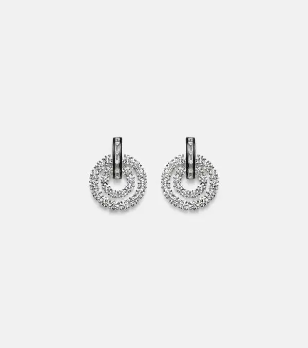 KAMYEN Diana 18kt White Gold And Enamel Earrings With Diamonds - Silver
