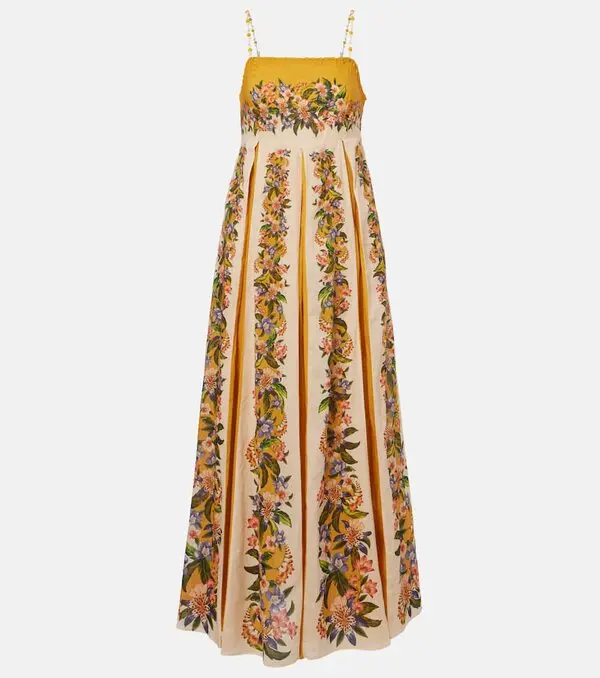 Farm Rio Floral Pleated Maxi Dress - Multicoloured
