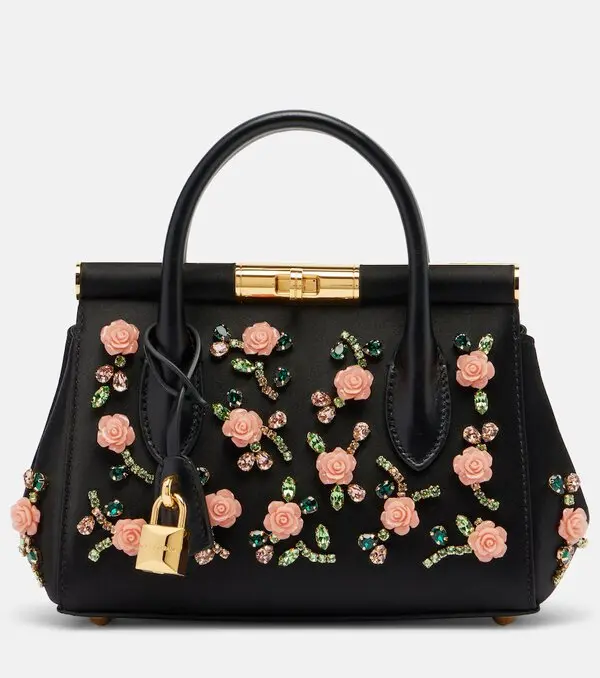 Dolce & Gabbana Marlene Day Mini Embellished Top-handle Bag - Black